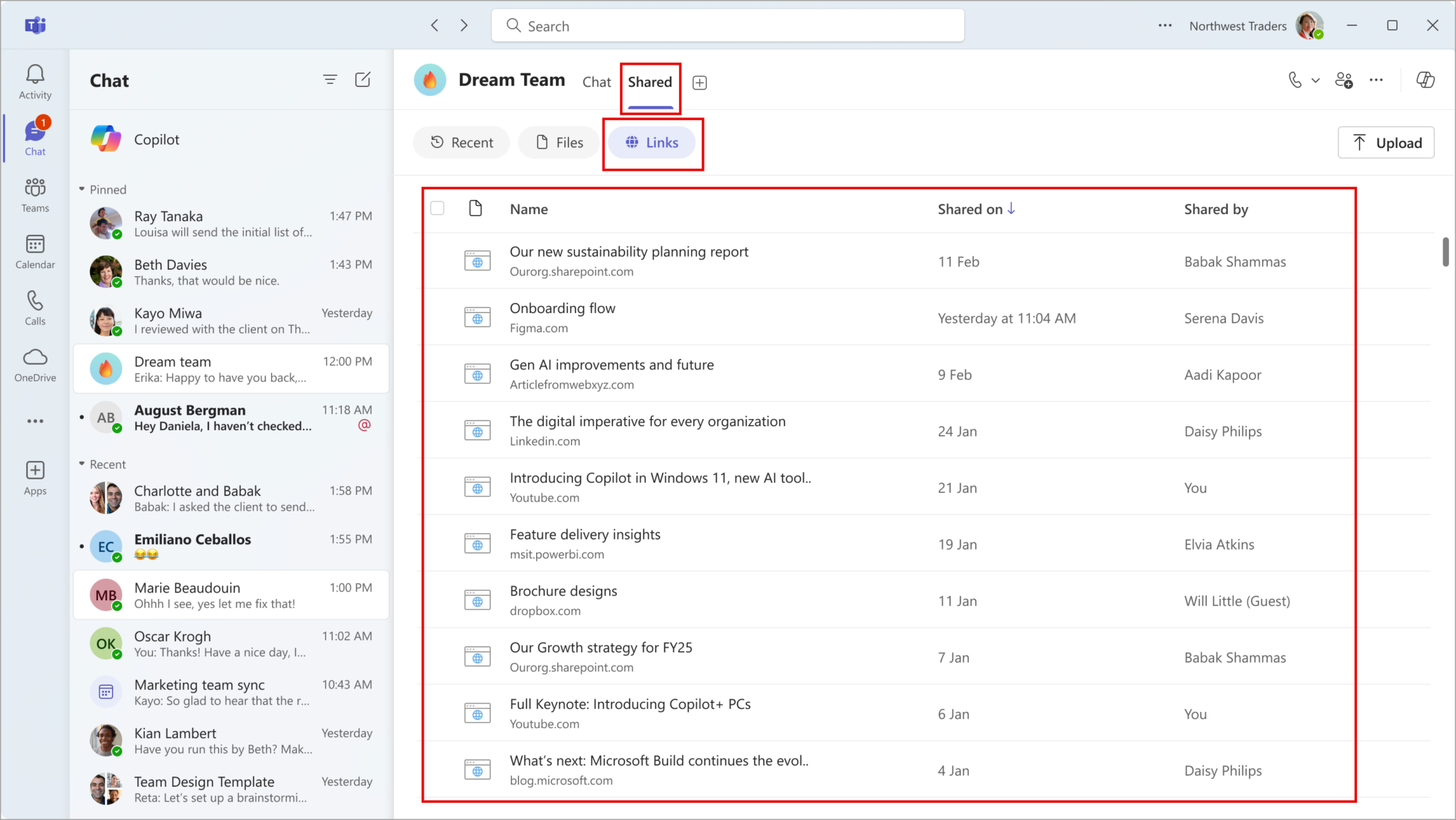 Microsoft Teams Chats to Get New Shared Tab