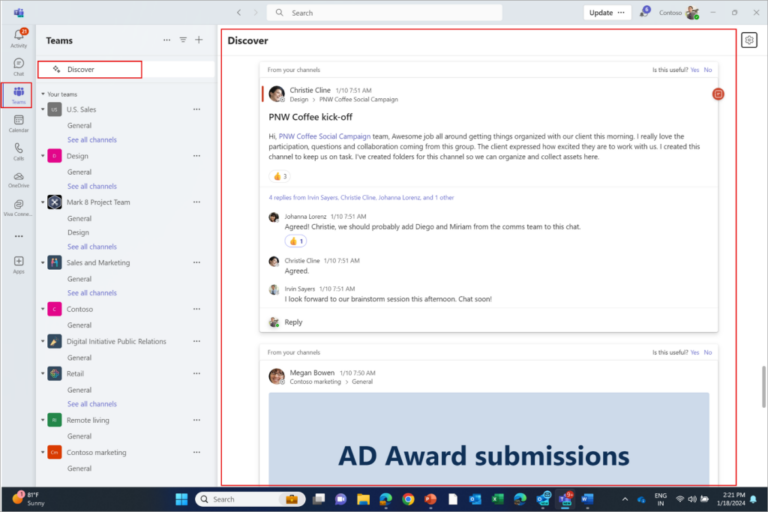 Microsoft Teams Lets Users Enable/Disable the Discover Feed