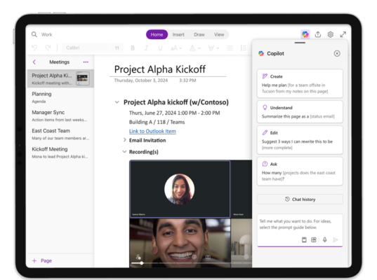 Microsoft Adds Copilot AI Assistant to OneNote for Mac, iPad
