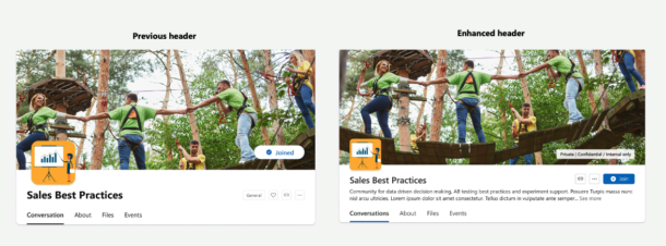 M365 Changelog: Microsoft Viva Engage: Page header enhancements - Oct ...