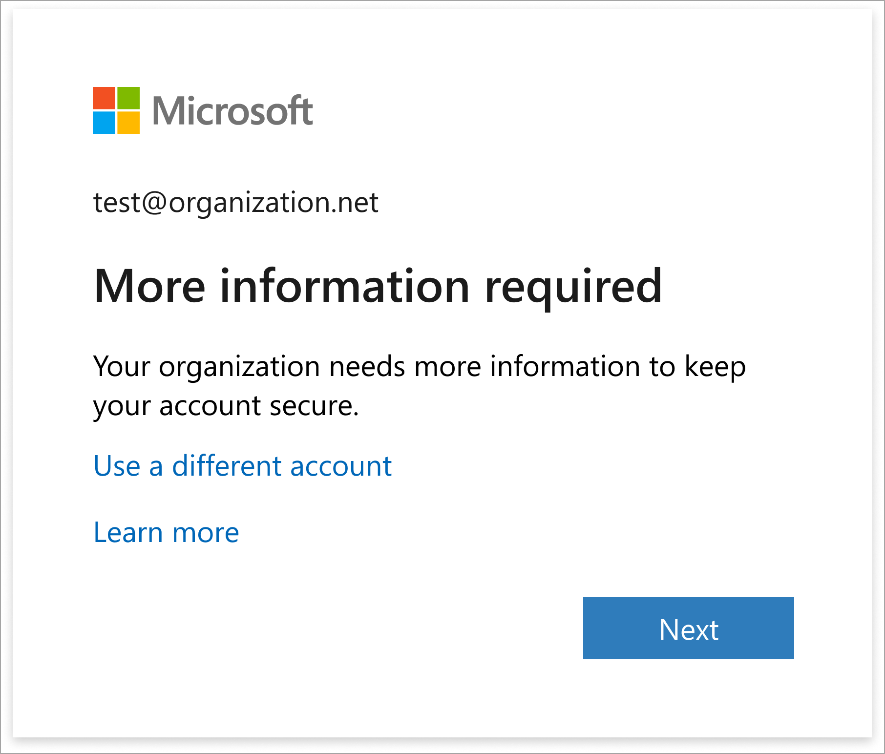 M365 Changelog: Microsoft Entra: Updated "More information required ...