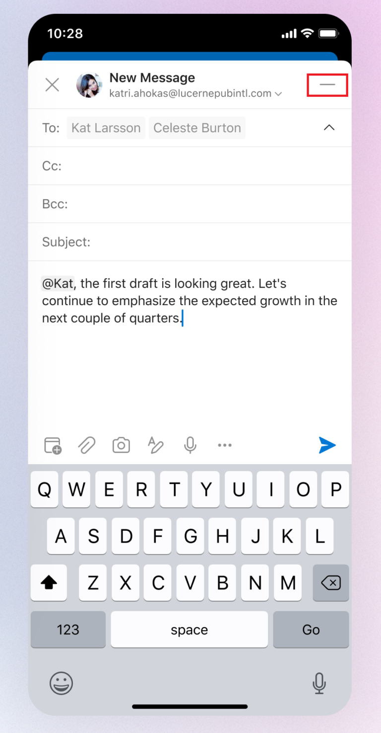 Outlook for Android and iOS Lets Users Minimize Email Drafts