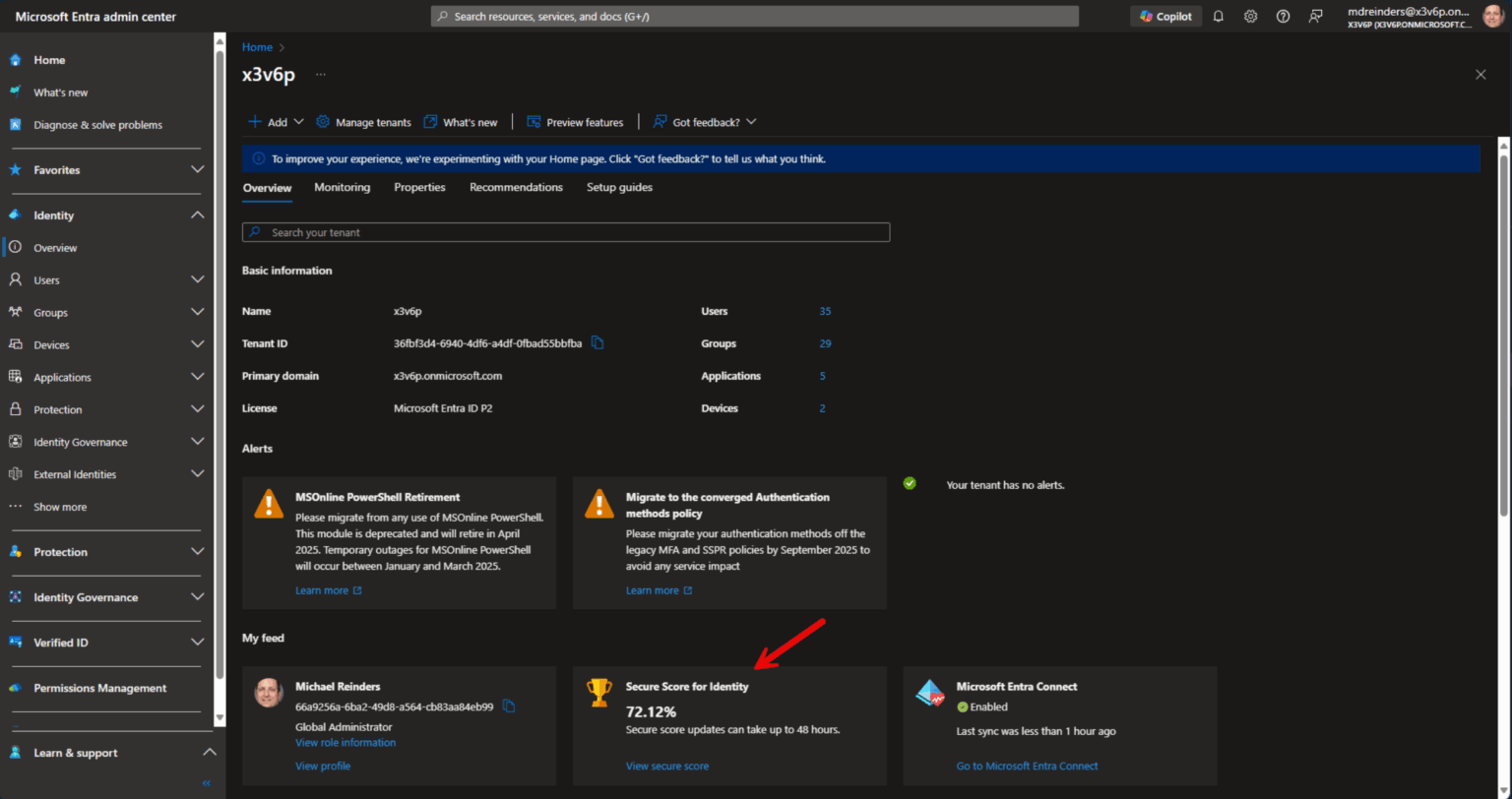 Understanding Microsoft Entra Identity Secure Score