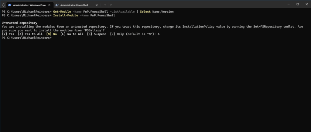 Using Connect-PnPOnline to Manage SharePoint Online
