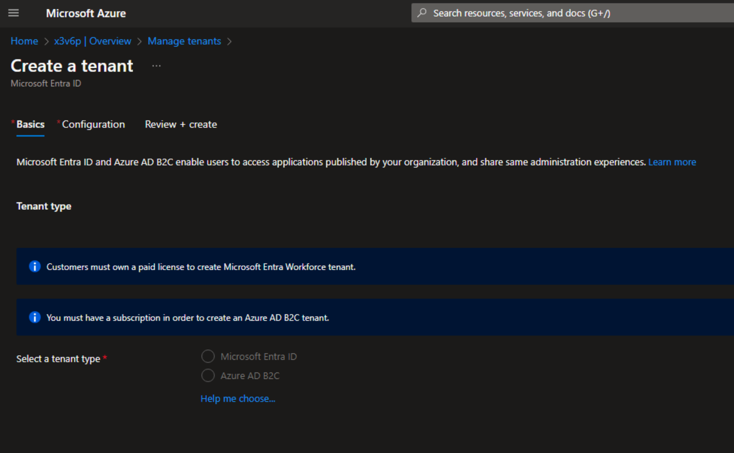 How To Create an Entra ID (Azure AD) Tenant