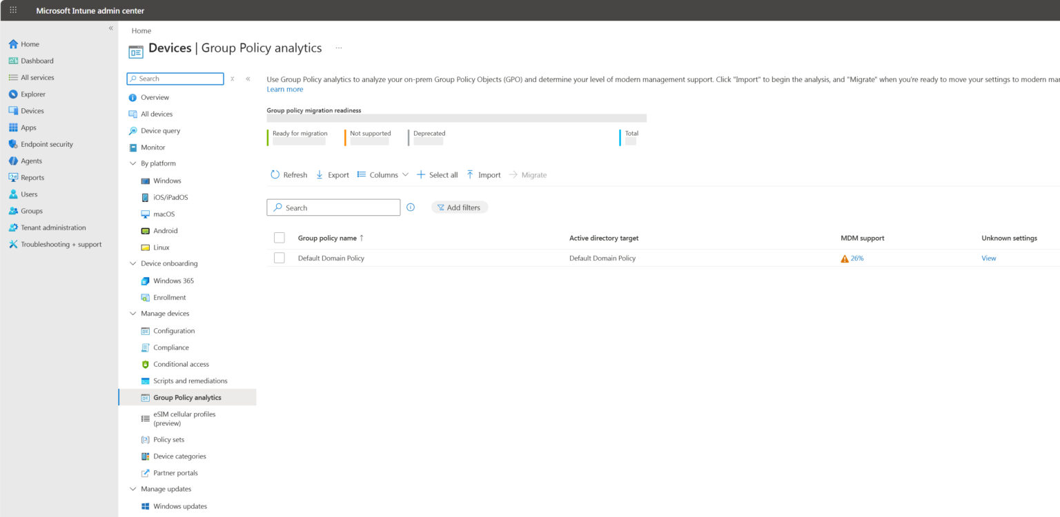 How to Import Group Policy Objects to Microsoft Intune